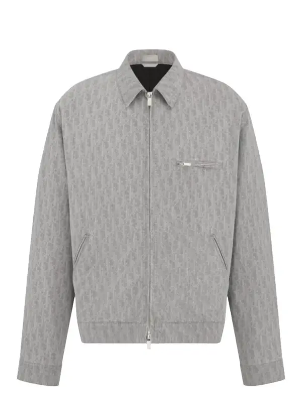 Dior Oblique Zipped Blouson Jacket - Gray