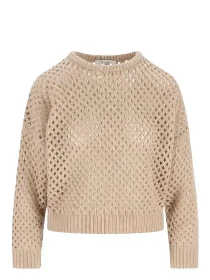 Max Mara Essen Perforated Crewneck Jumper - Nude