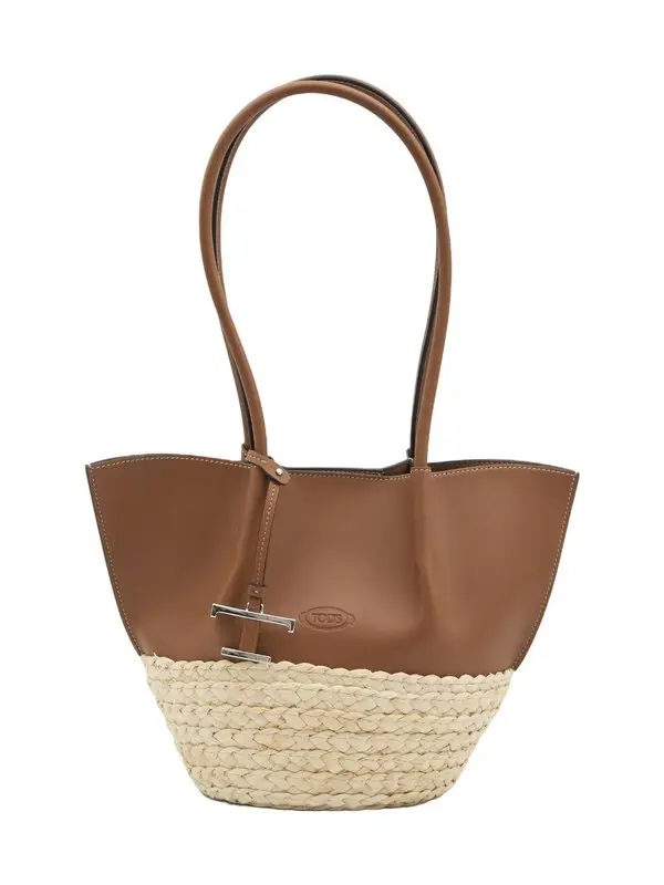 TOD'S Logo Shopping Bag - Brown