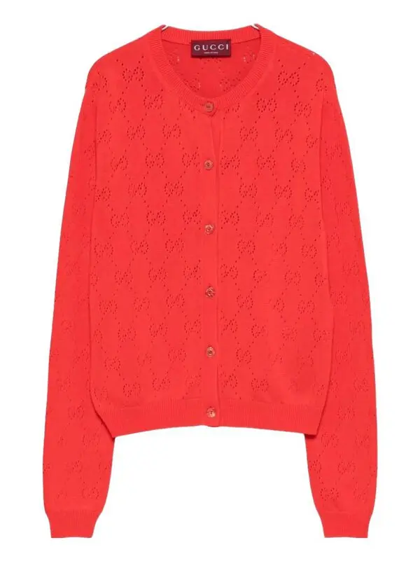 Gucci Gg Knitted Cardigan - Red