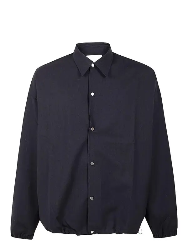 Studio Nicholson Drawstring Hem Long Sleeve Jacket - Deep Navy Blue