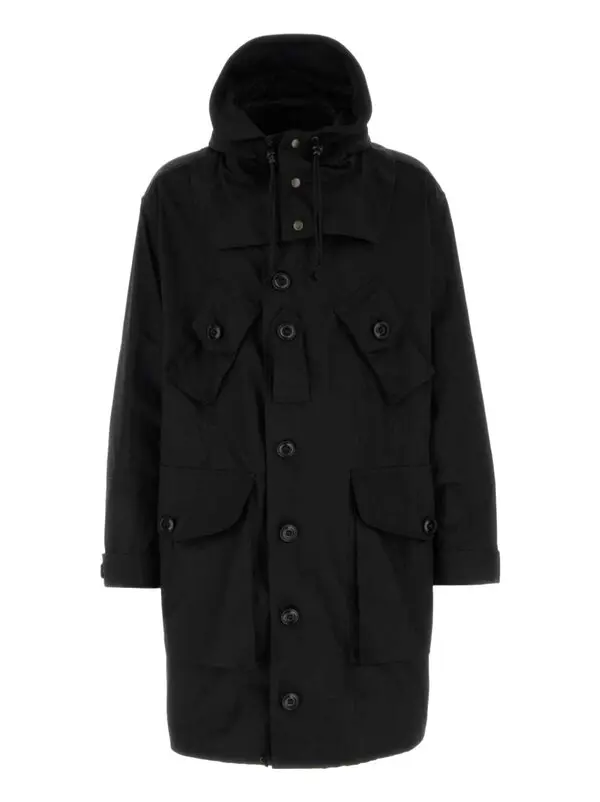 MAISON MARGIELA Long Sleeved Hooded Coat - Black