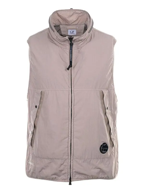 C.P. COMPANY Stand Collar Vest - Nude
