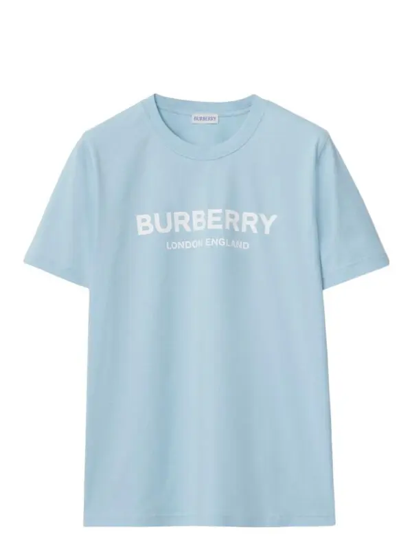 Burberry Logo Cotton T-shirt - Cloud Blue
