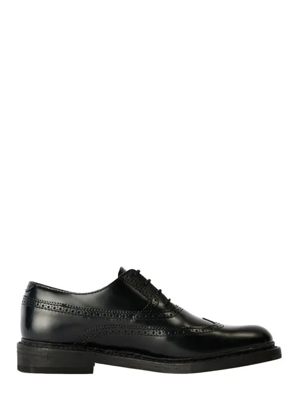 Our Legacy Leather Lace-up Oxford With Brogue Detailing - Black