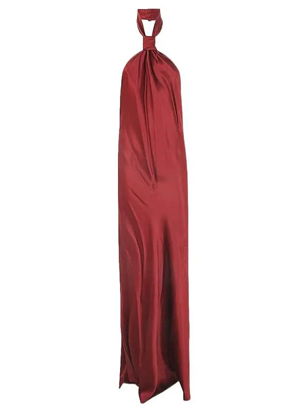 ANN DEMEULEMEESTER Sleeveless High Neck Maxi Dress - Red