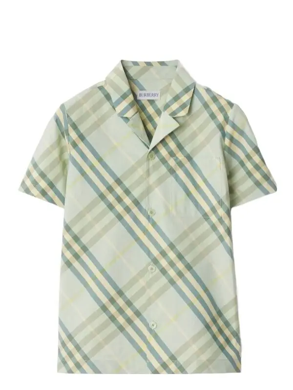Burberry Short Sleeve Checked Cotton Shirt - Breeze