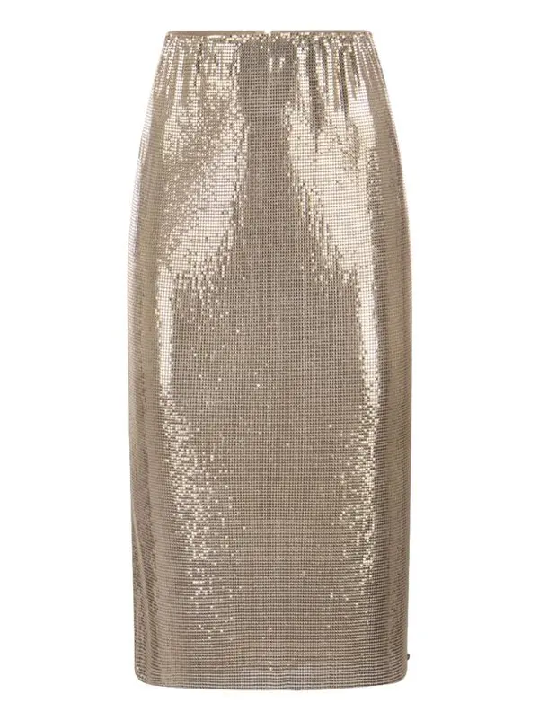 Sportmax Cariddi Embellished High Waist Zipper Skirt - No