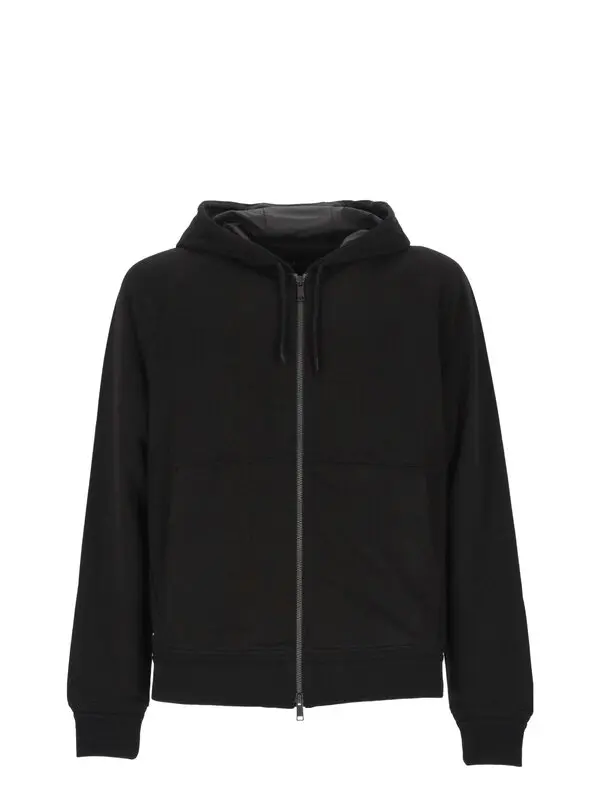 Zegna Zip-up Hooded Long Sleeve Hoodie - Black