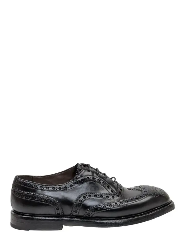 Premiata Round Toe Lace-up Oxfords - Black
