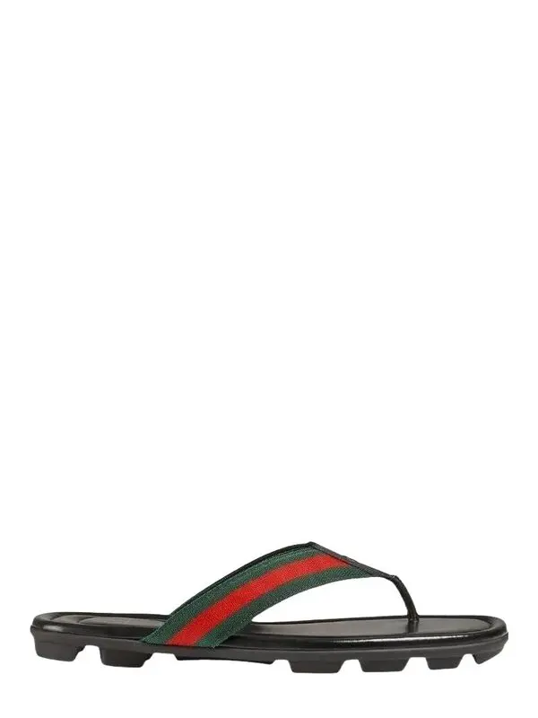Gucci Thong Sandals With Web Detailing - Black