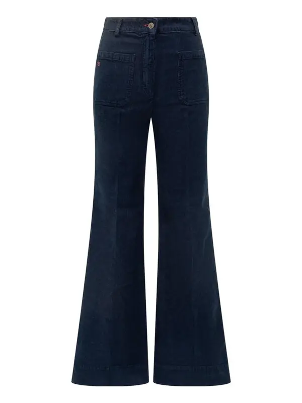 Victoria Beckham High Waisted Corduroy Trousers - Black