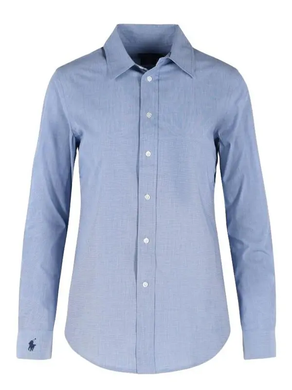 Polo Ralph Lauren Stretch Slim Fit Shirt With Classic Collar - Blue