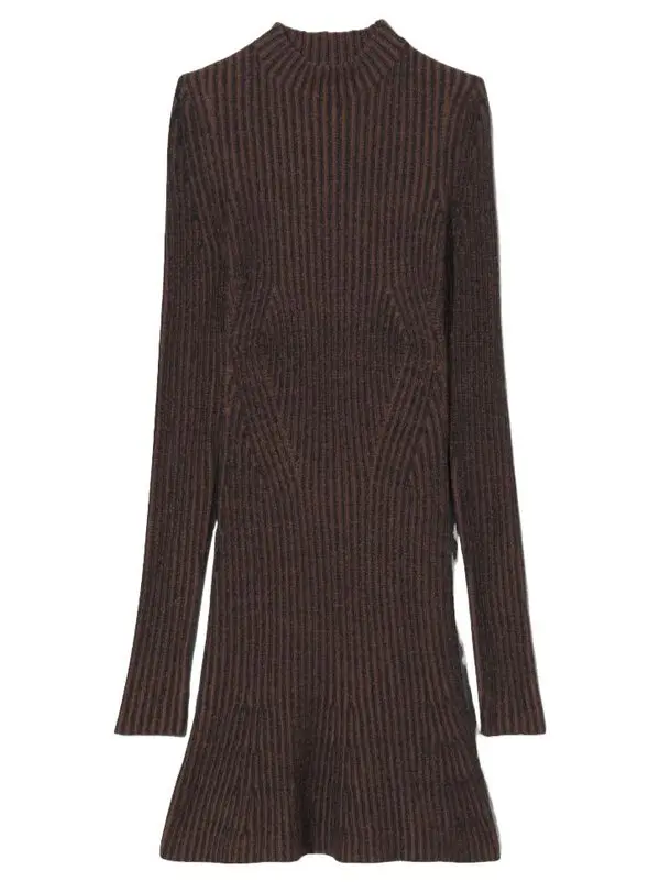 Proenza Schouler Ribbed Mock Neck Mini Dress - No