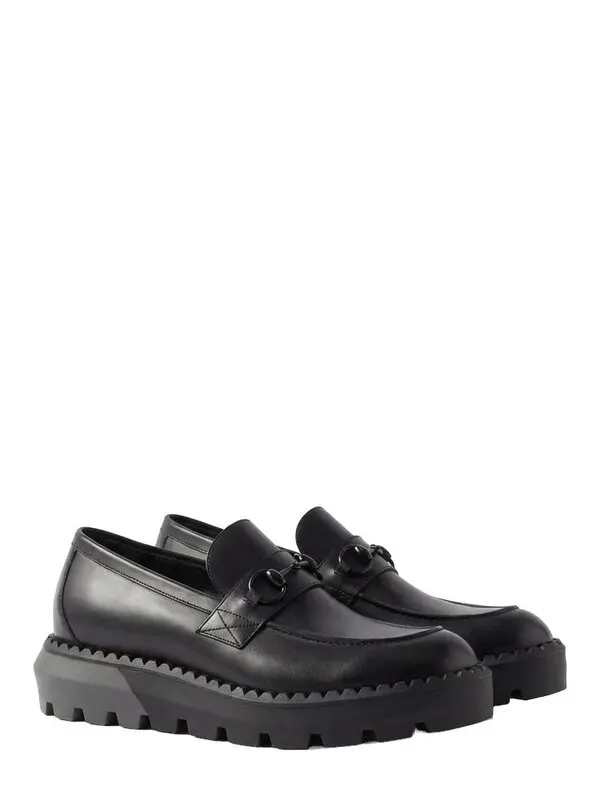 Gucci Horsebit Loafers With Two-tone Outsole - Black