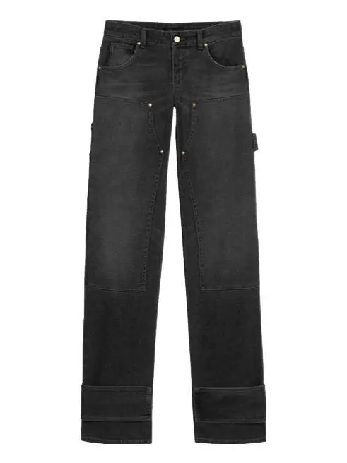 Blumarine Boyfit Cargo Jeans - Black
