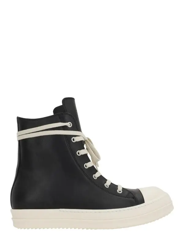 Rick Owens High-top Sneakers With Front Strap - Black