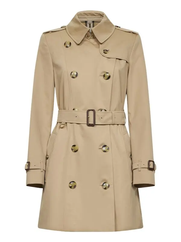 Burberry Double Breasted Belted Trench Coat - No
