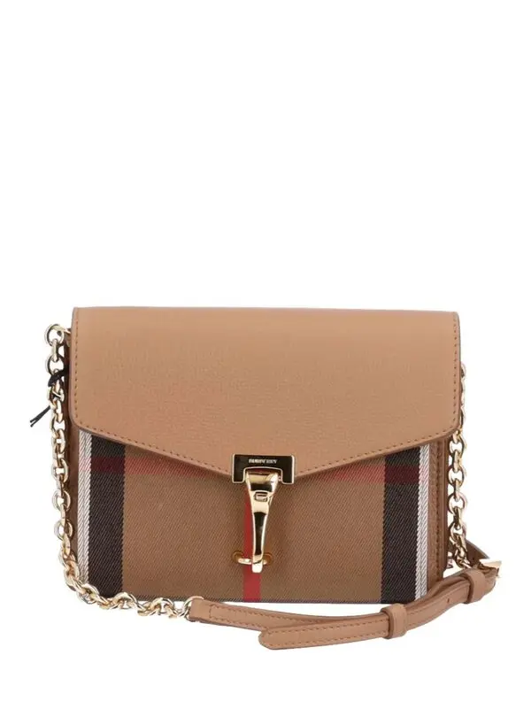 Burberry Checkered Logo Satchel Bag - Nude
