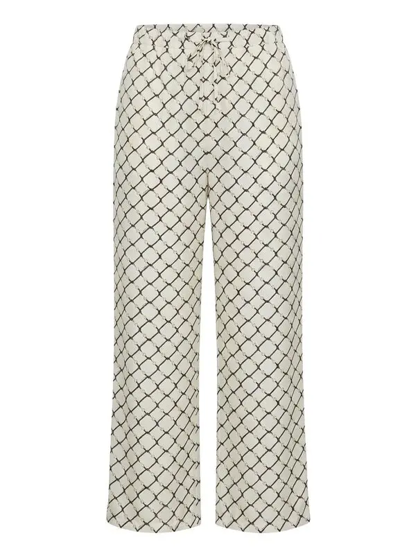 Gucci Printed Silk Twill Pants - White And Black