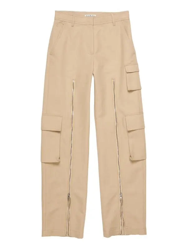 Acne Studios Layered Cotton Satin Cargo Trousers - Light Brown