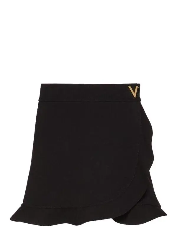 Valentino Garavani Vgold Ruffled Skorts - Black