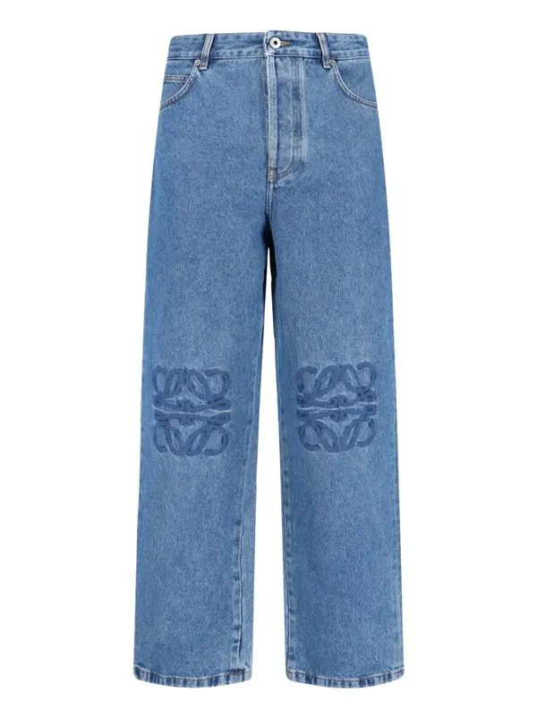 Loewe Belted Straight Leg Jeans - Blue