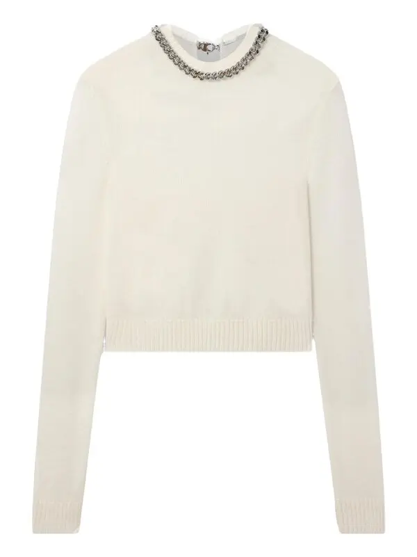 Stella McCartney Falabella Chain Crewneck Knitted Jumper - Natural Color