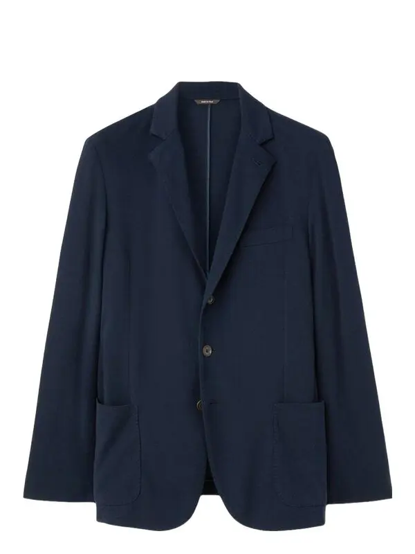 Loro Piana Unlined Sweater Jacket With Suede Detailing - Navy Blue