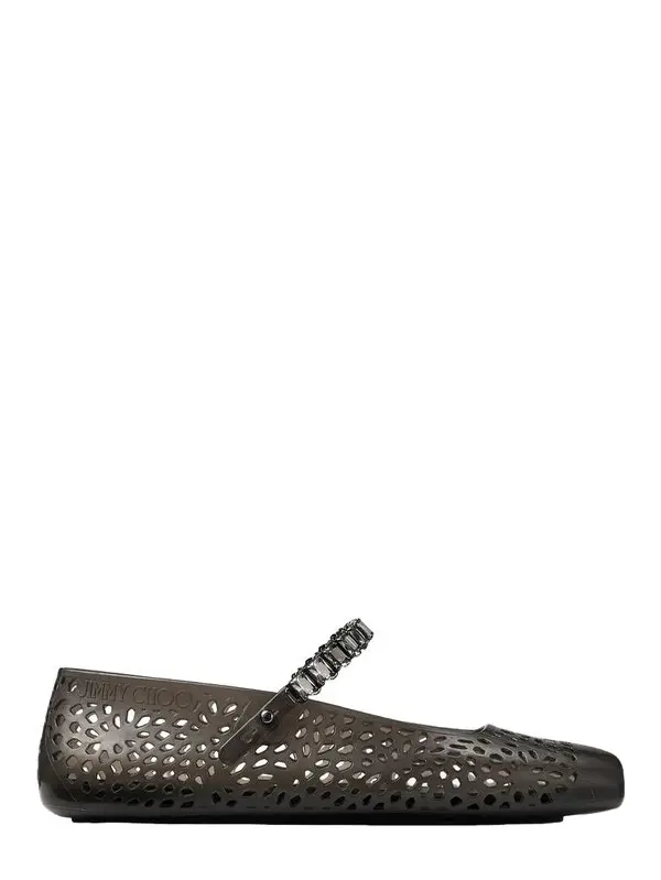 JIMMY CHOO Embellished Ballerina Flats - Black