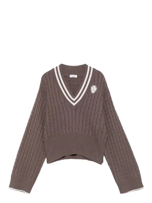 Brunello Cucinelli Cable-knit V-neck Sweater - Cdf07