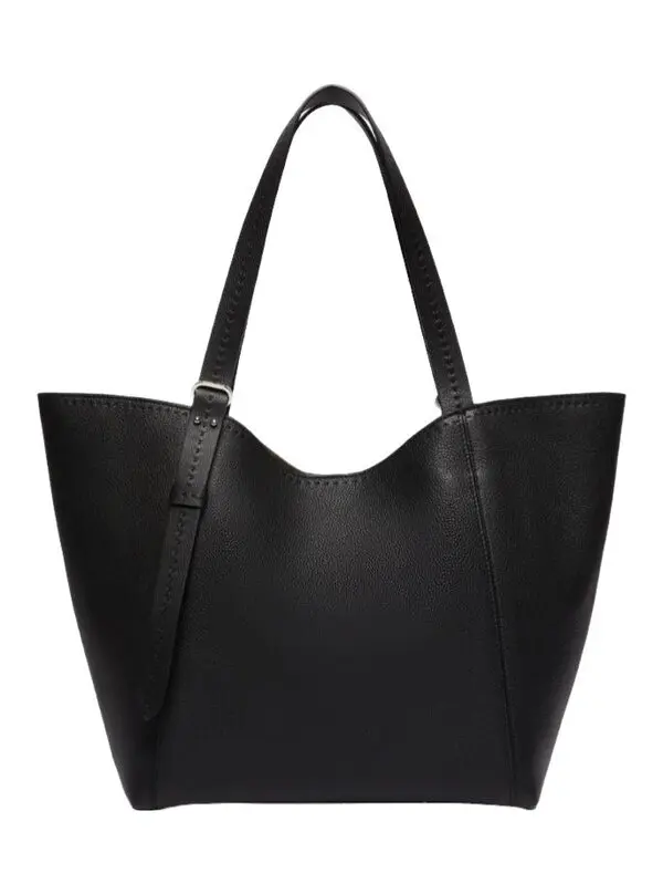 Max Mara Trapezoidal Tote Bag With Magnetic Clasp - Black