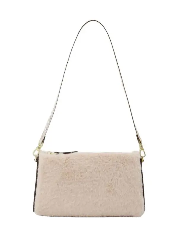 Manu Atelier Mini Faux Fur Shoulder Bag - Nude
