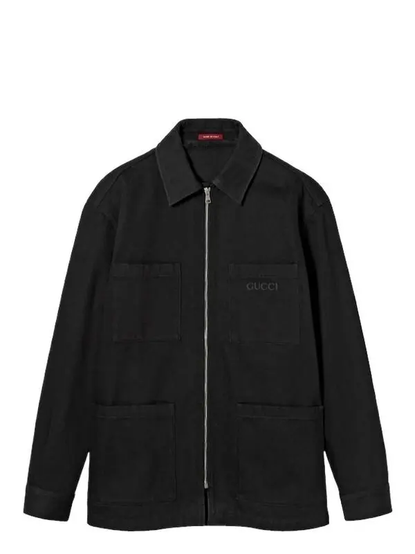 Gucci Denim Zip Shirt - Black