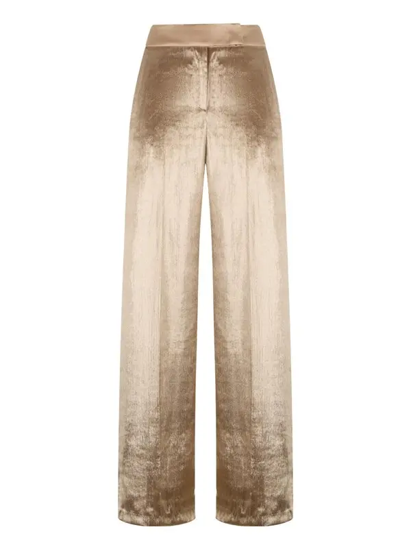 Peserico Velvet Palazzo Trousers - Nude