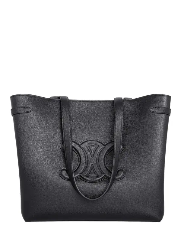 Celine Medium Cabas Anaïs Cuir Triomphe Grained Calfskin Tote - Black