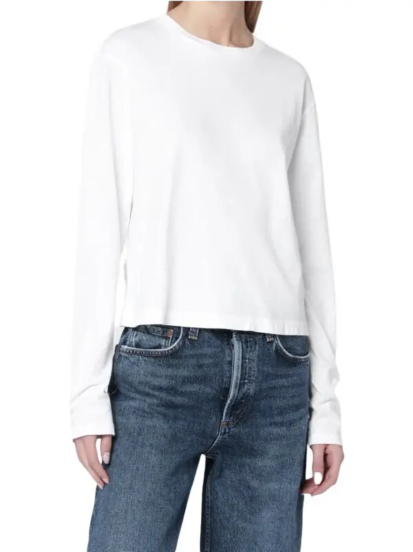AGOLDE Crew Neck Long-sleeved T-shirt - White