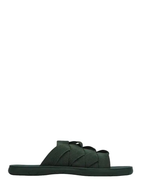 Bottega Veneta Logo Weaving Flip Flops - Green