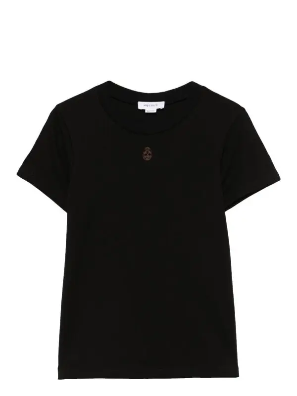 Alexander McQueen Skull Embroidered Crewneck T-shirt - Black