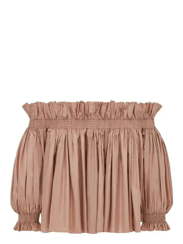 Dior Off-the-shoulder Smocked Blouse - Wind Rose