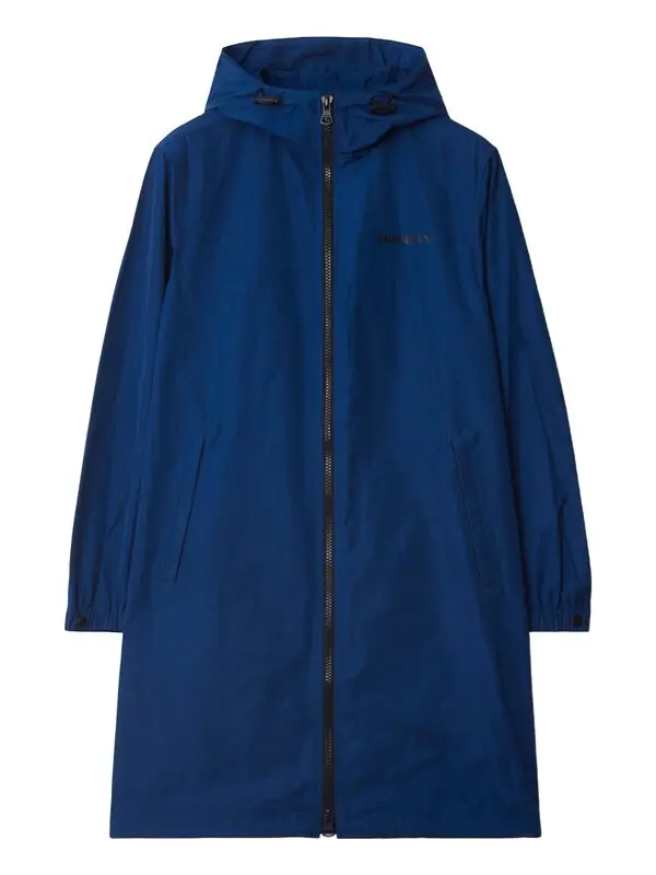 Burberry Cotton Hooded Zip-up Windbreaker - Blue