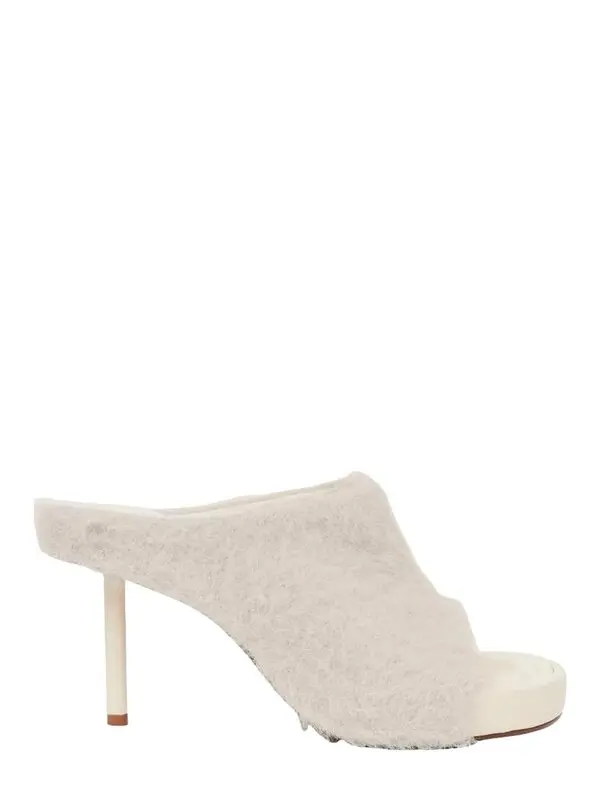 Jacquemus 100mm Knitted Square-toe Mules - Nude