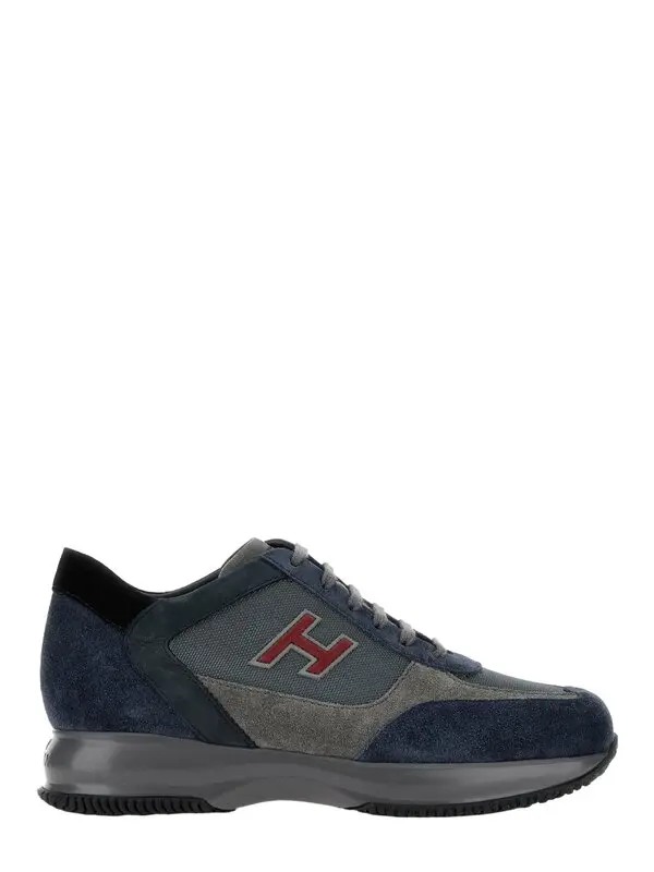 Hogan Interactive Lace-up Sneakers With H-shaped Detailing - Black