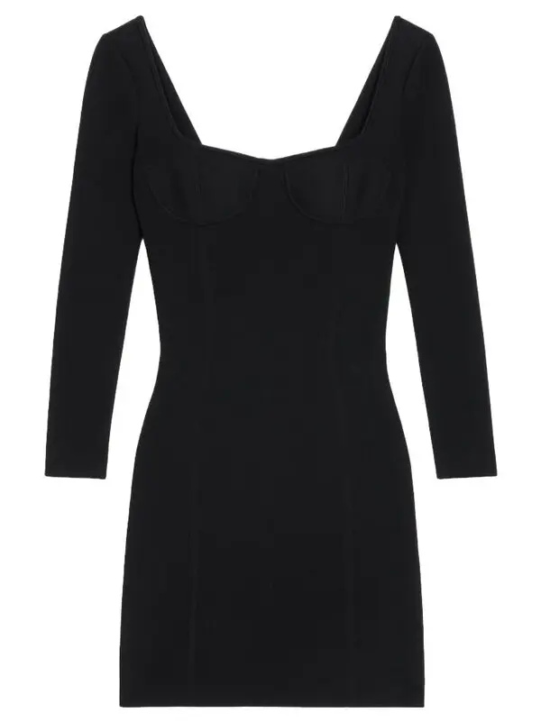 Celine Corset Dress In Underpinning Viscose - Black