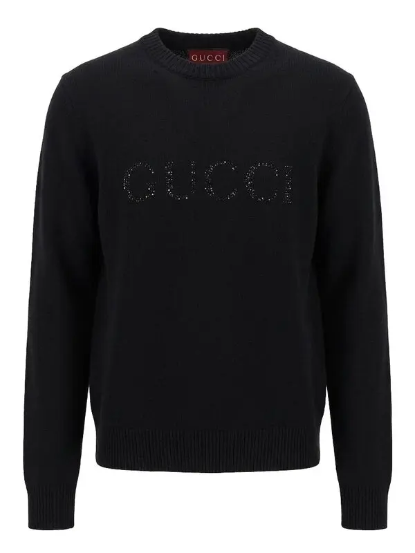 Gucci Gg Sequined Round Neck Jumper - Black