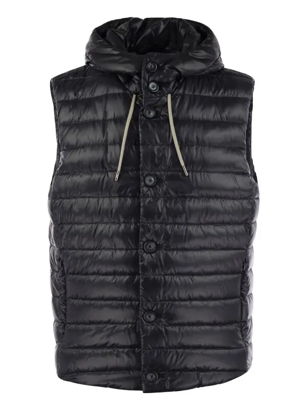 Herno Sleeveless Hooded Down Jacket - Black