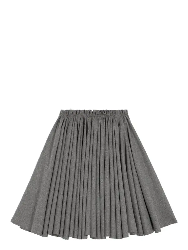 Ami Elastic Waist Midi Corolla Skirt - Grey