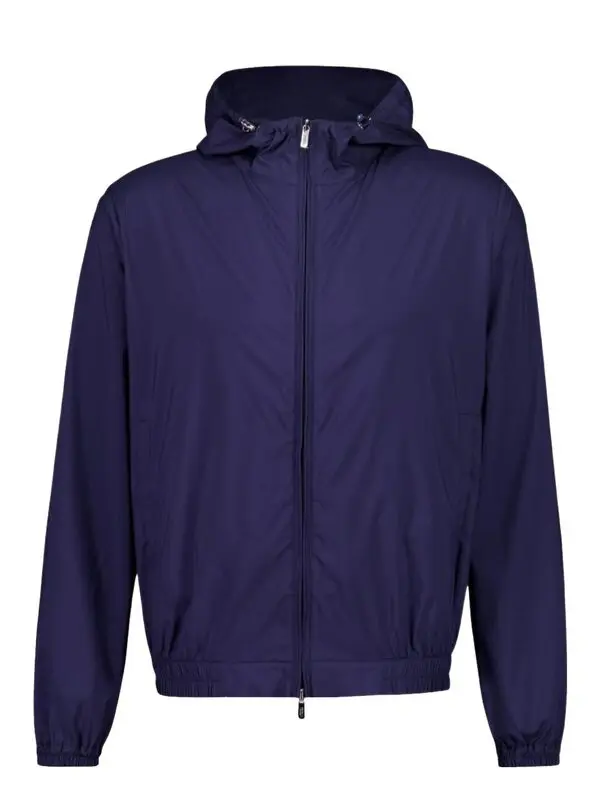 Fedeli Zip Up Hooded Jacket - Navy Blue