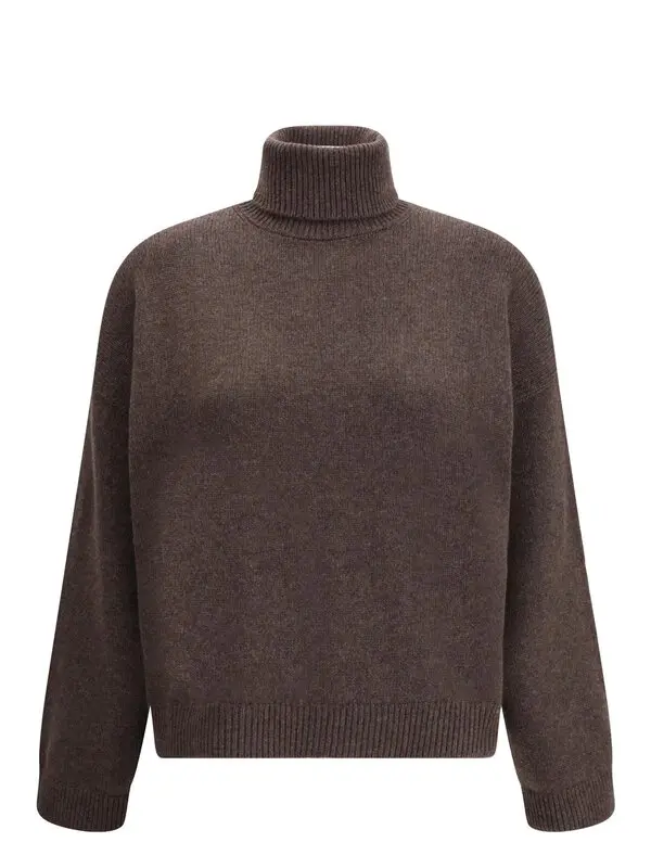 Brunello Cucinelli Long Sleeve Turtleneck Sweater - Rust-brown