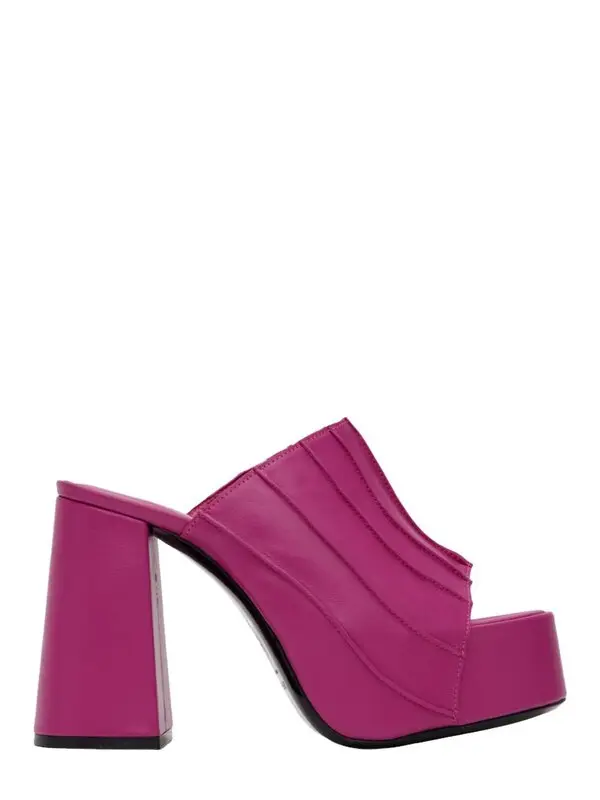 By Far Embossed High-heeled Sandals - Pink